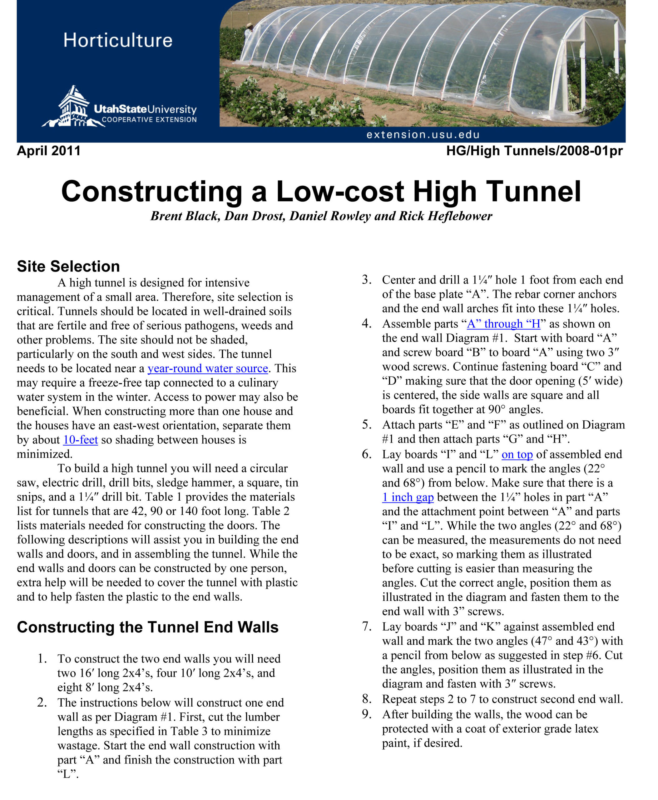 Constructing a Low-Cost High Tunnel - SARE Constructing a Low-Cost High Tunnel - SARE