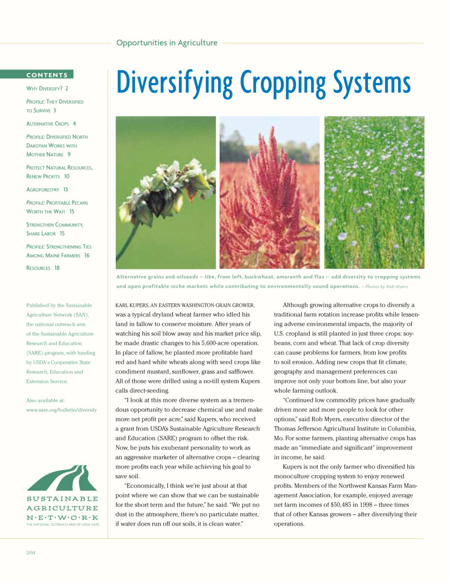 Selecting Alternative Crops - SARE