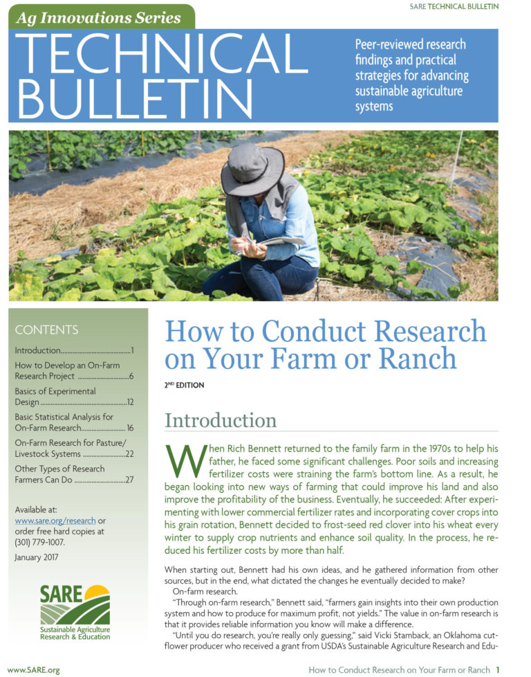 How to Conduct Research on Your Farm or Ranch - SARE
