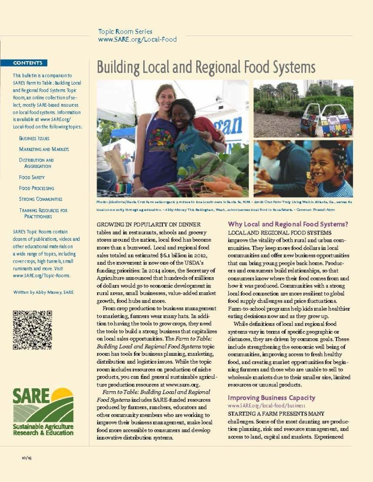Farm to Table: Building Local and Regional Food Systems - SARE