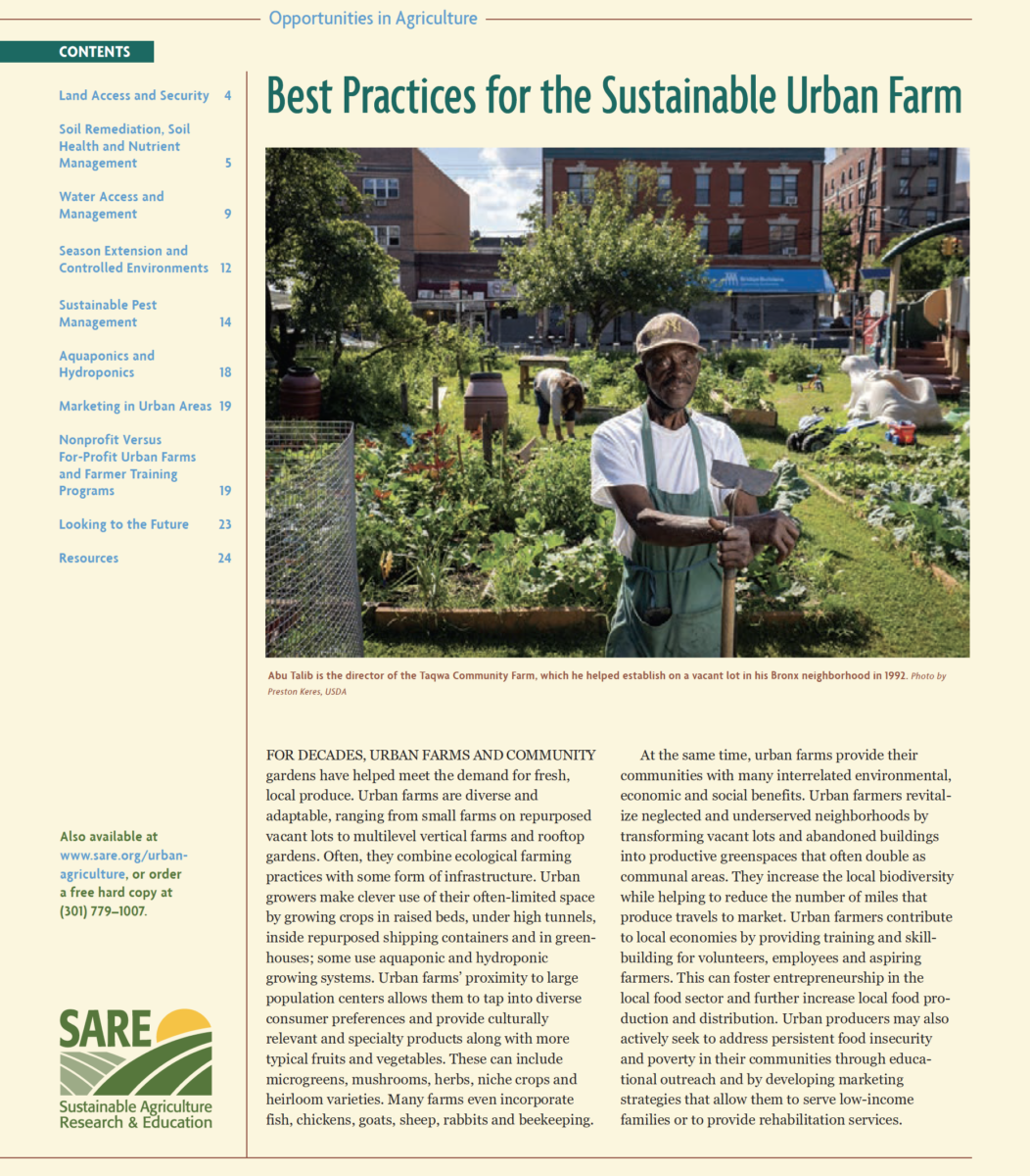 Best Practices for the Sustainable Urban Farm - SARE